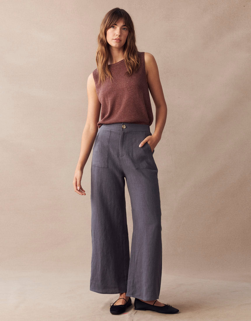 Little Lies Jude Linen Pants - Steel – Indigo Boutique Australia